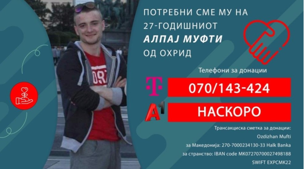 Апел за помош на 27-годишниот Алпај Муфти од Охрид – Ohrid1