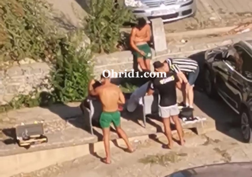 (ВИДЕО) Млади Скопјани се шишаат на паркинг во Охрид – Ohrid1